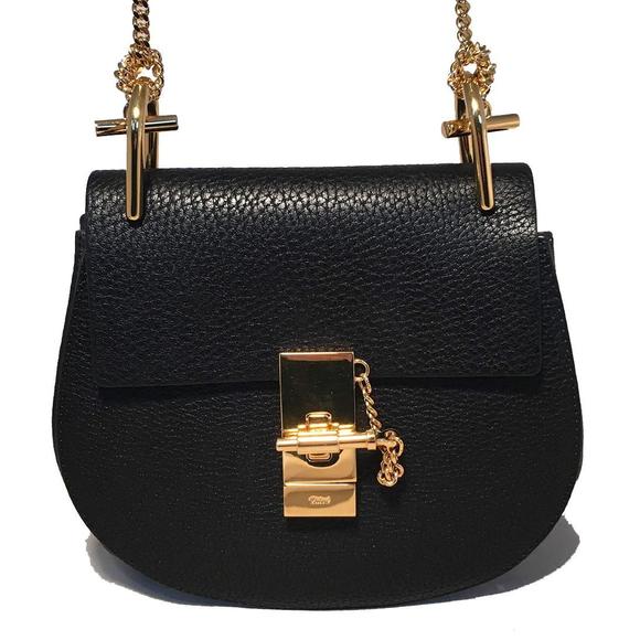 Chloe | Bags | Chloe Nwot Mini Drew Black Leather Saddle Bag | Poshmark